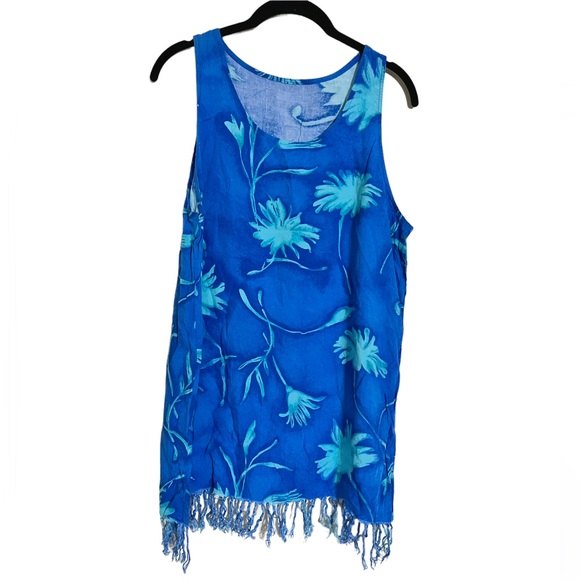 Beach Cabana | Tops | Beach Cabana Blue Palm Tree Beach Cover Up Top ...